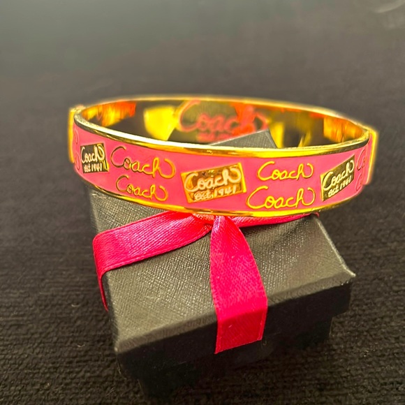 Coach | Jewelry | Coach Enamel Bangle Pink | Poshmark